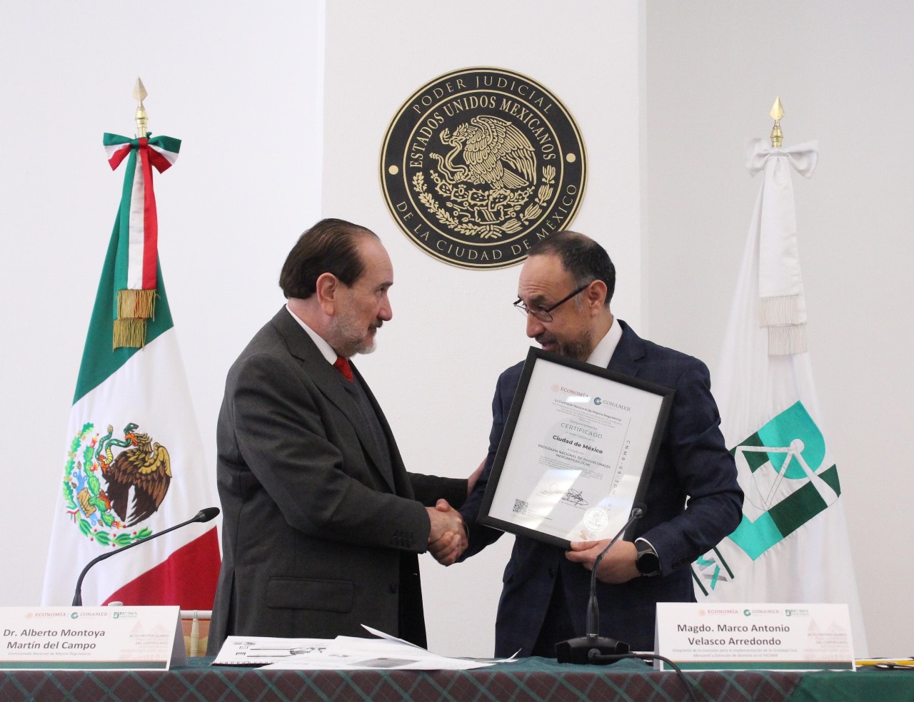 CONAMER entrega a PJCDMX certificación del programa de juicios orales ...